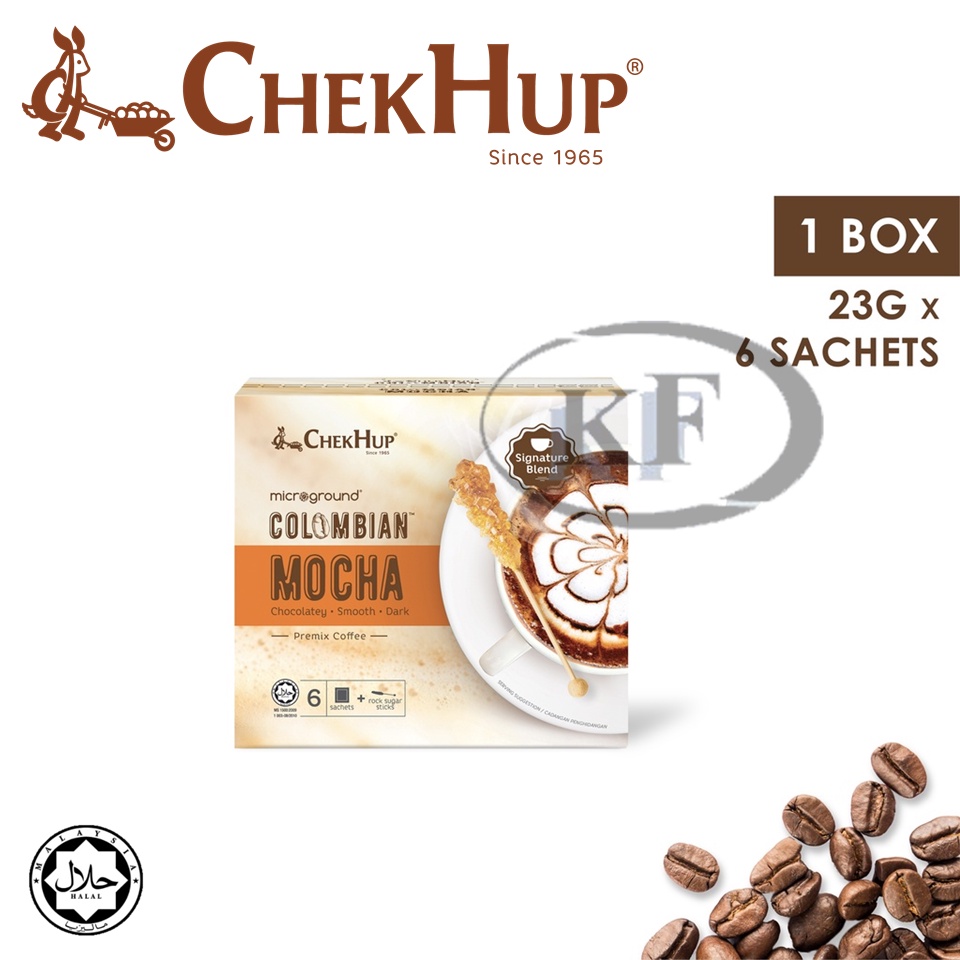 PREMIX COFFEE Chek Hup Microground Colombian 6x23g Cappuccino , Latte ...