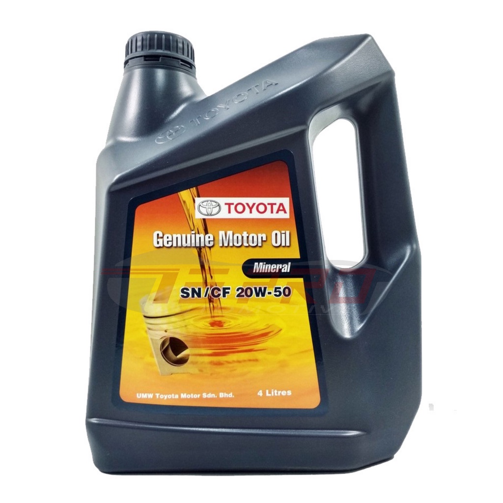 Toyota Genuine 20W-50 20W50 API SN/CF Engine Oil (4L) - Premium Mineral 5000 5k mileage | Shopee ...