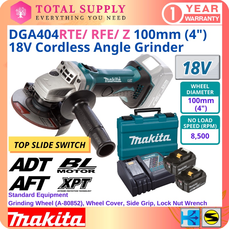 DGA404 MAKITA 100mm (4") 18V Cordless Angle Grinder 4 INCH DGA404Z ...