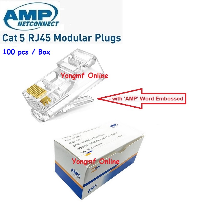 AMP Tyco RJ45 CAT5 CAT5E 8P8C Unshielded Modular Plug Network Lan ...