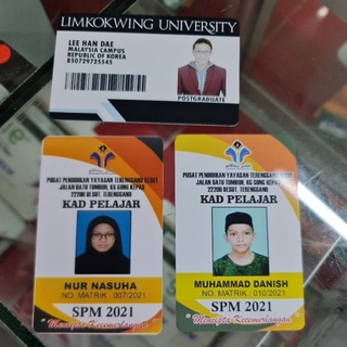 ID CARD / Kad Matrik / Member card/ Matrik card/ Kad Pelajar / kad pra uni Loyalty card Custom ...