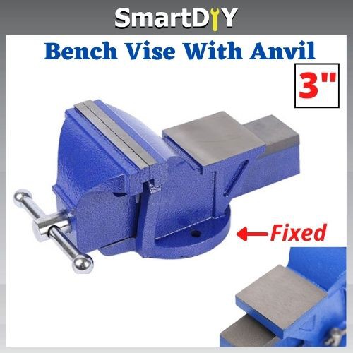 3 Inch Heavy Duty Bench Vise With Anvil (Fixed Base) | Shopee Malaysia