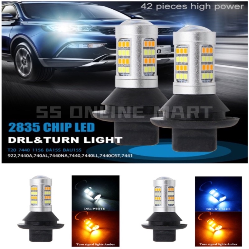 Hot‼️ 2pcs T20 1156 car led Dual Model Car DRL&Turn Signal lamp LED 42 ...