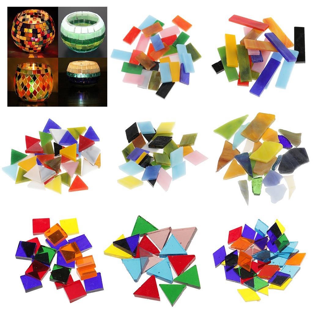 [PrettyiaedMY] Lot Glass Pieces Mosaic Tiles Tessera for DIY Crafts ...