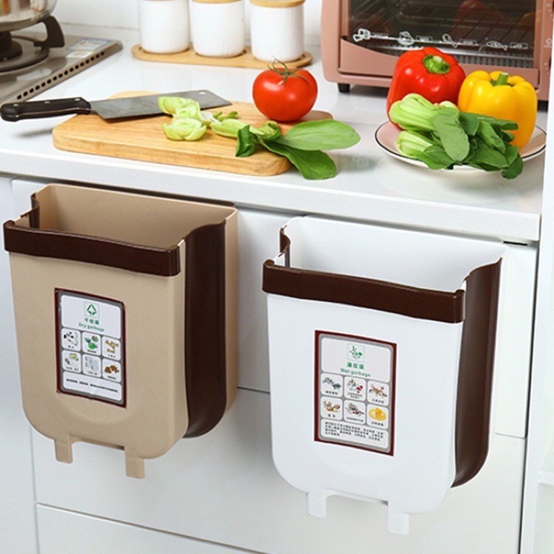 P Home Foldable Kitchen Trash Dustbin Garbage Basket Rubbish Waste ...
