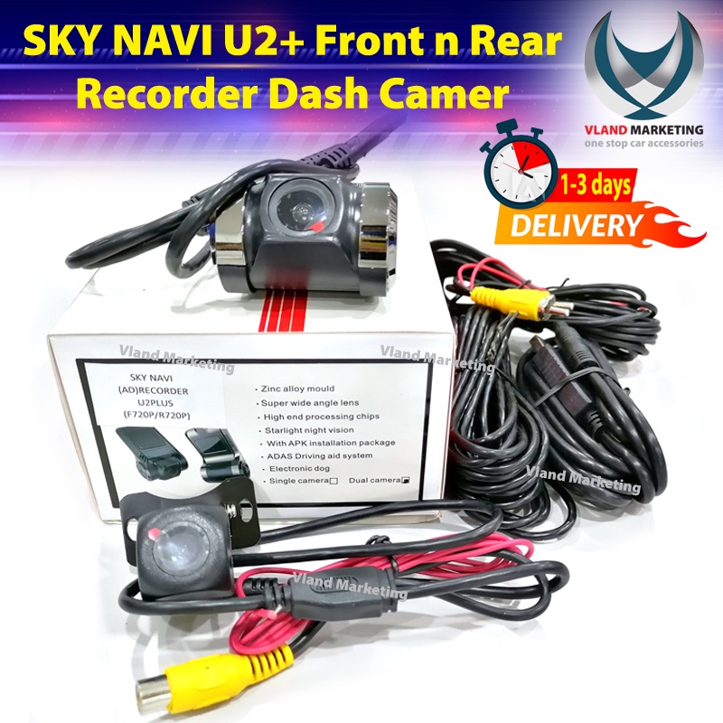 SKY NAVI U2+ Front n Rear Android DVR w/ADAS System DASHCAM Video ...