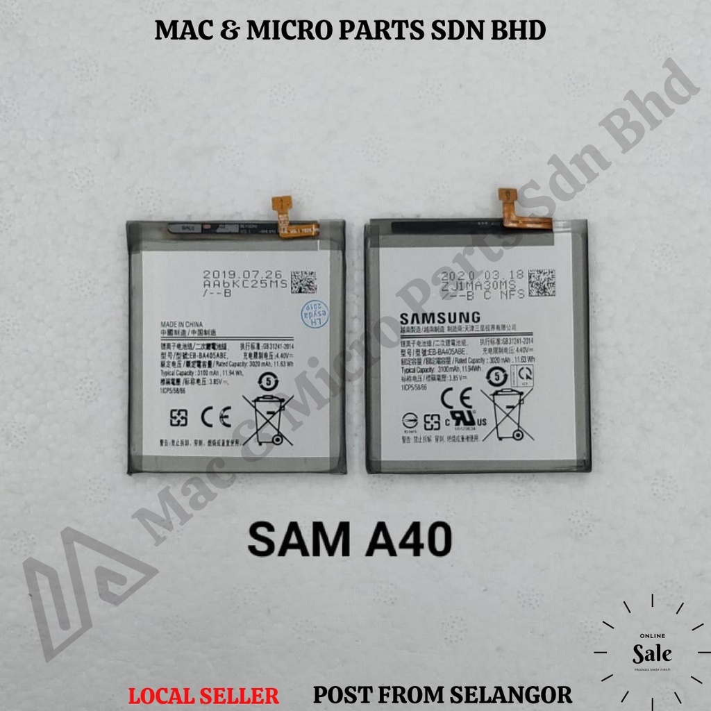 MG BRAND GALAXY A40 2019 BATTERY Model EB-BA405ABE (3100mAh) | Shopee Malaysia