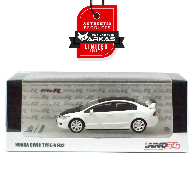 INNO MODELS INNO64 1/64 HONDA CIVIC TYPE-R FD2 WHITE W/ CARBON BONNET AND ROOF TOP - HONG KONG ...