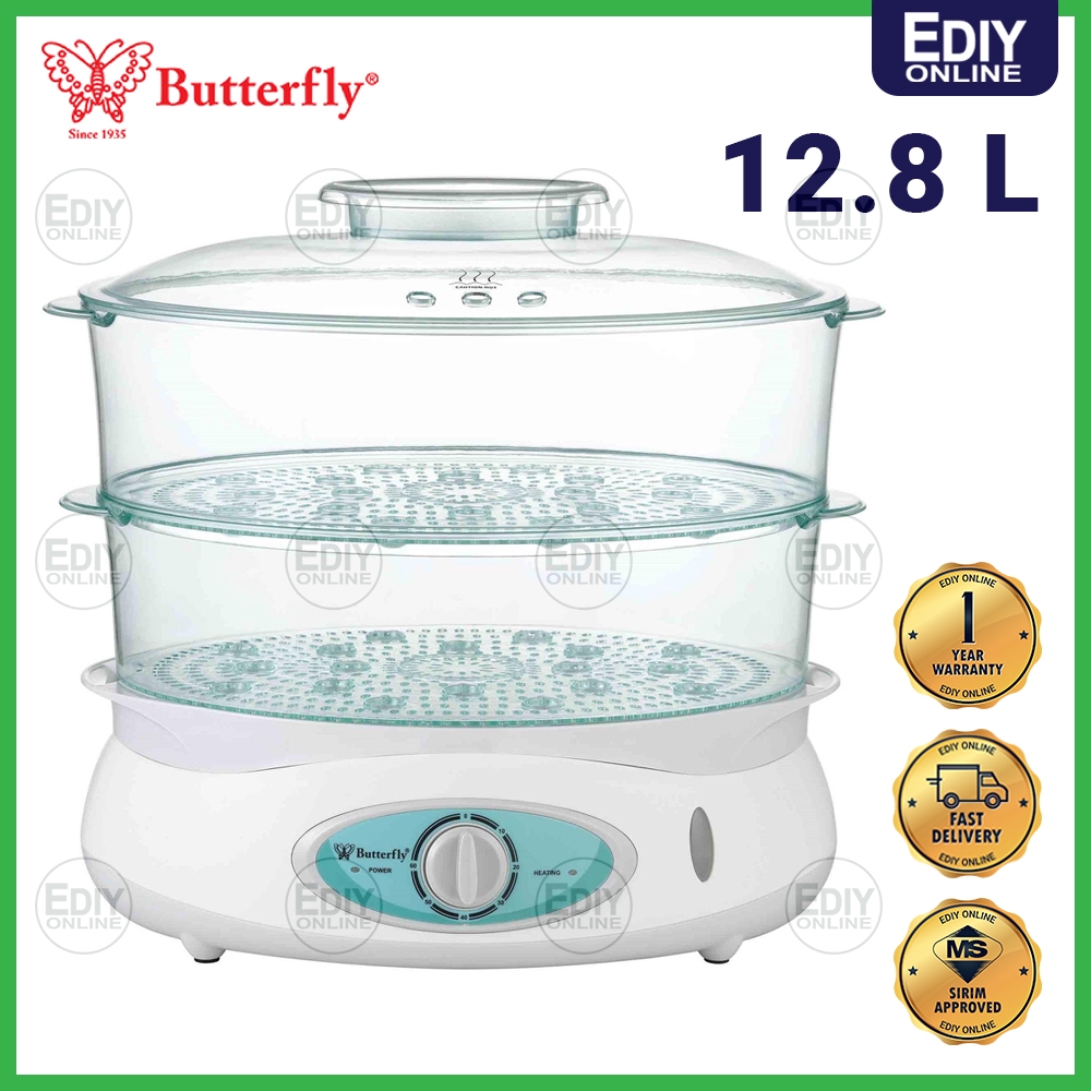 Butterfly BS-6212 12.8L Healthy Electric Food Steamer 2 Layer Steam ...
