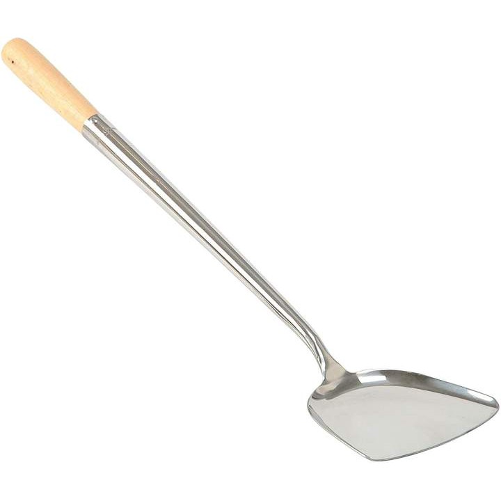 STAINLESS STEEL CHINESE WOK TURNER SPATULA With WOOD HANDLE / 木手柄钢炒菜铲 ...