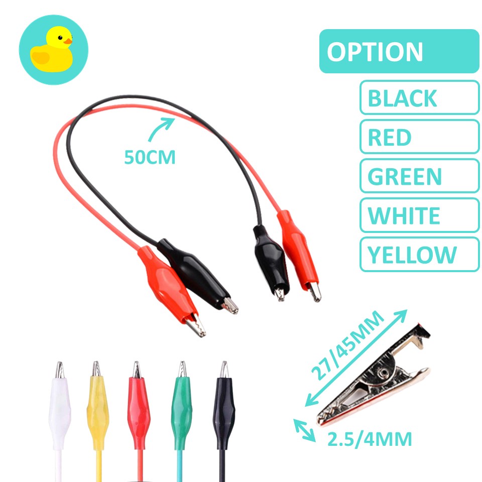 50cm Alligator Crocodile Clip Lead Jumper Wire Cable | Shopee Malaysia