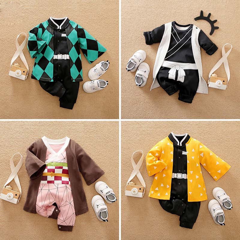 Newborn Romper Baby Demon Slayer Jumpsuit Anime Cosplay Clothes Newborn ...
