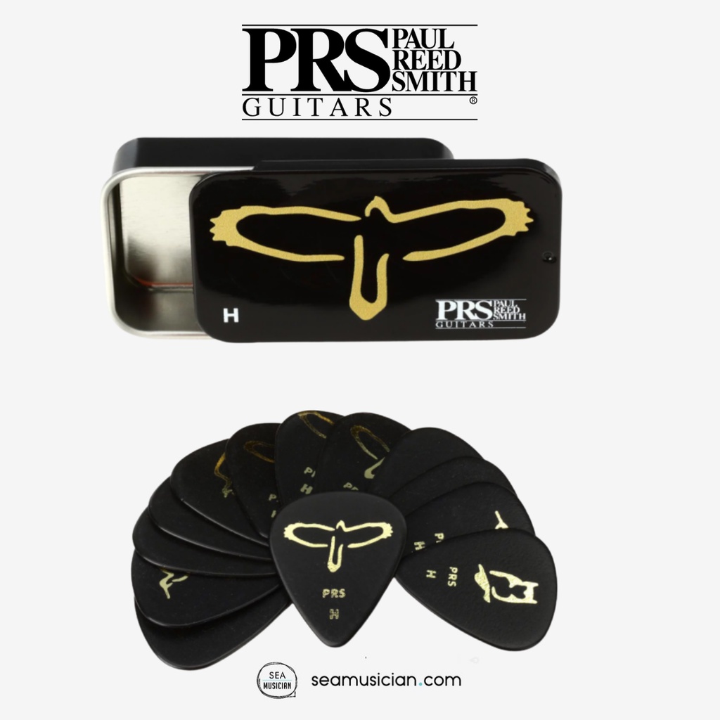 PRS GOLD BIRDS ASSORTED HEAVY PICKS WITH TIN 12 PACK (GUITAR PICKS ...
