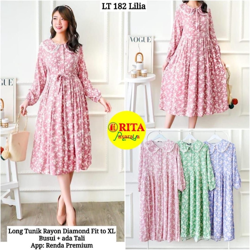 Long Tunic RAYON DIAMOND ART LILIA KOREAN STYLE (J&AL) | Shopee Malaysia