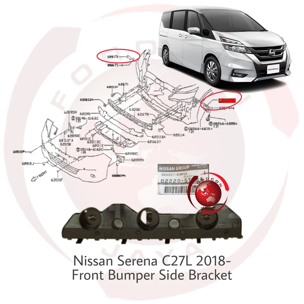 Nissan Serena C27L 2018 C27L Facelift 2023 Front Bumper Side Bracket ...