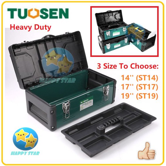HIGH QUALITY TUOSEN TOOL BOX 14" 17" 19" TOOLBOX STORAGE BIG HANDLE ...