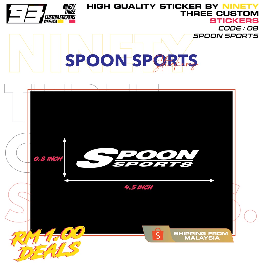 SPOON SPORTS DECALS (RM1 DEALS) | Shopee Malaysia