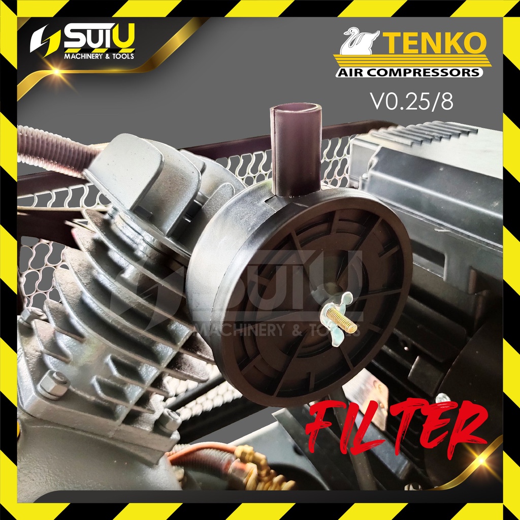 TENKO V-0.25 / V0.25 / V-0.25/8 90L 2.5HP 8Bar Air-Cooled Air ...