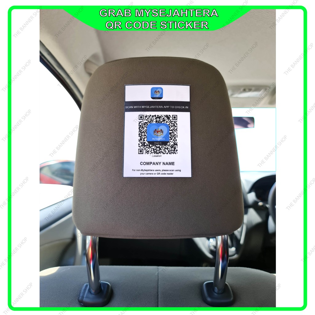 Mysejahtera Grab QR Code PVC Sticker, Free Registration | Shopee Malaysia