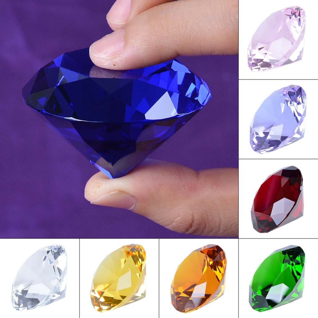50mm Crystal Paperweight Glass Art Large Giant Diamond Decor ...
