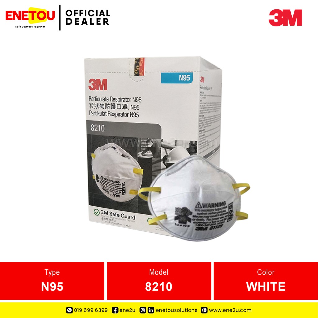 3M 8210 N95 PARTICULATE RESPIRATOR (1 BOX 20 PCS) | Shopee Malaysia