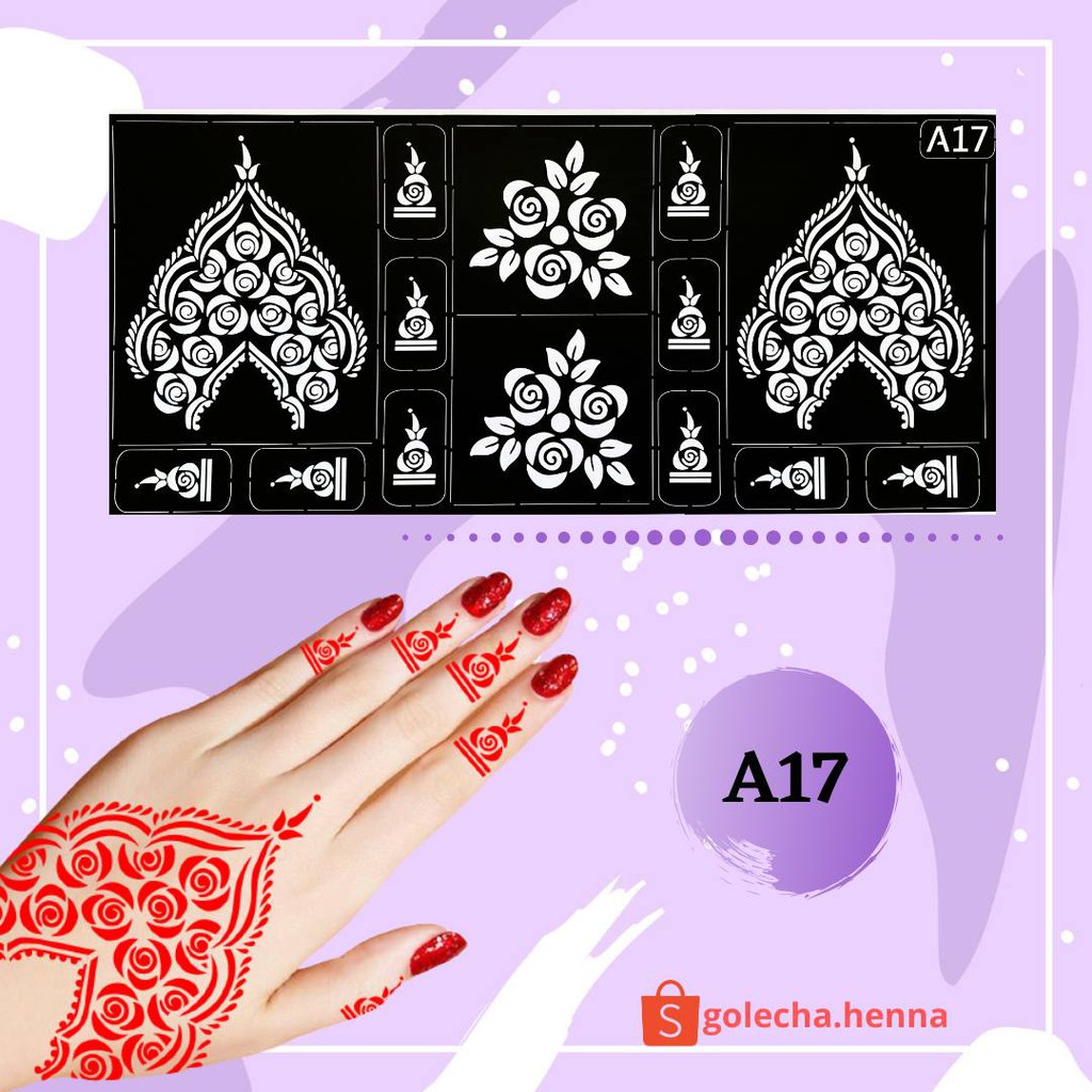 Sticker Inai Pengantin / Henna Sticker / Mehndi Stencil (A17) | Shopee ...