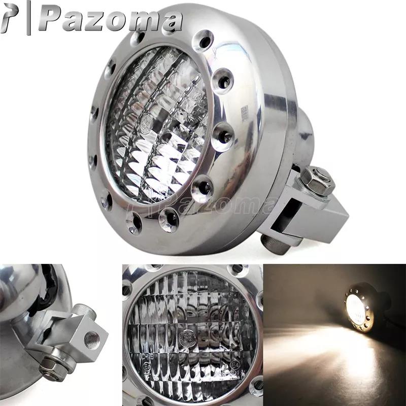 E-mark 4 1/2" Solid Brass Drilled Halo Headlight High/Low Beam Chrome ...