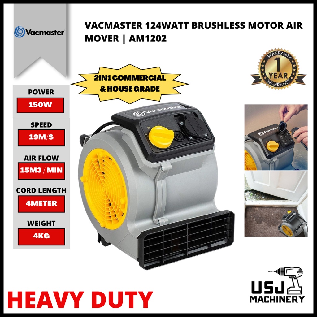 VACMASTER 124Watt Brushless Motor Air Mover AM1202 | 1 Year Warranty ...
