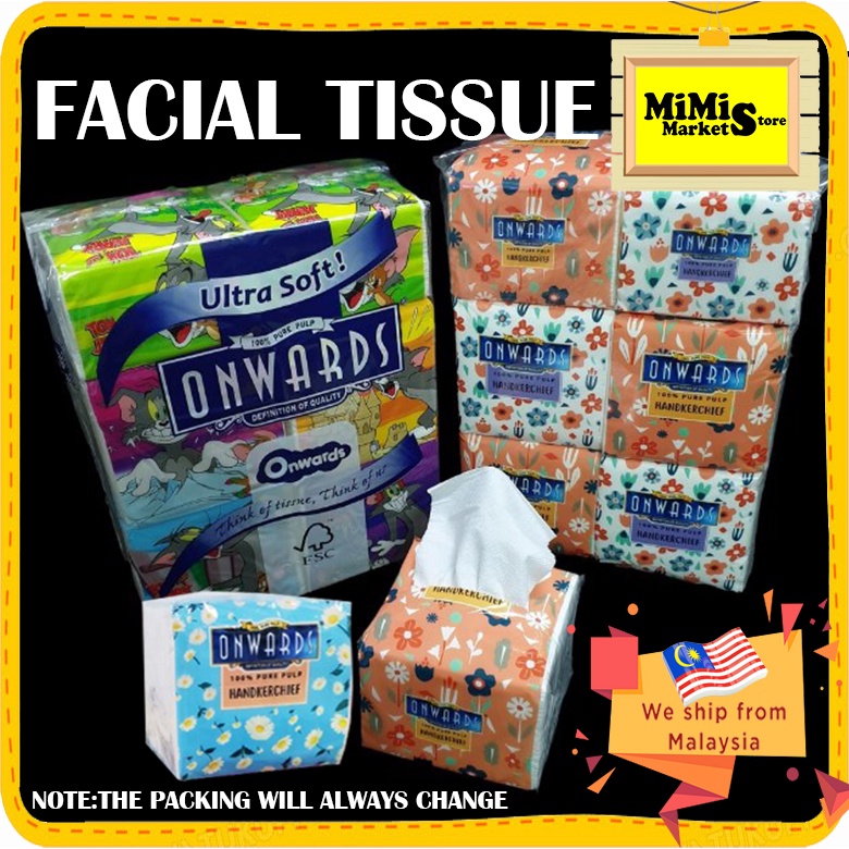 Onwards tissue Mini Travel Pack 4 Packs total 150 Sheets High Quality ...
