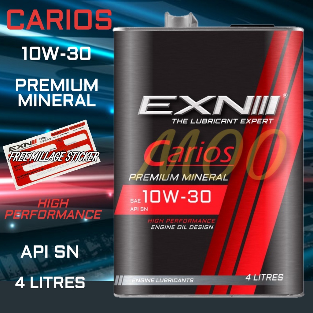 EXN CARIOS SAE 10W-30 10W30 HIGH PERFORMANCE PREMIUM MINERAL ENGINE OIL ...