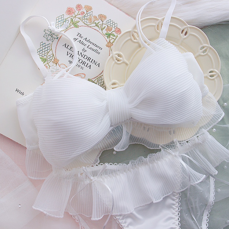 Bra Set Ready stock Fashion Sexy Bow Wireless Women Underwear Comfort ...