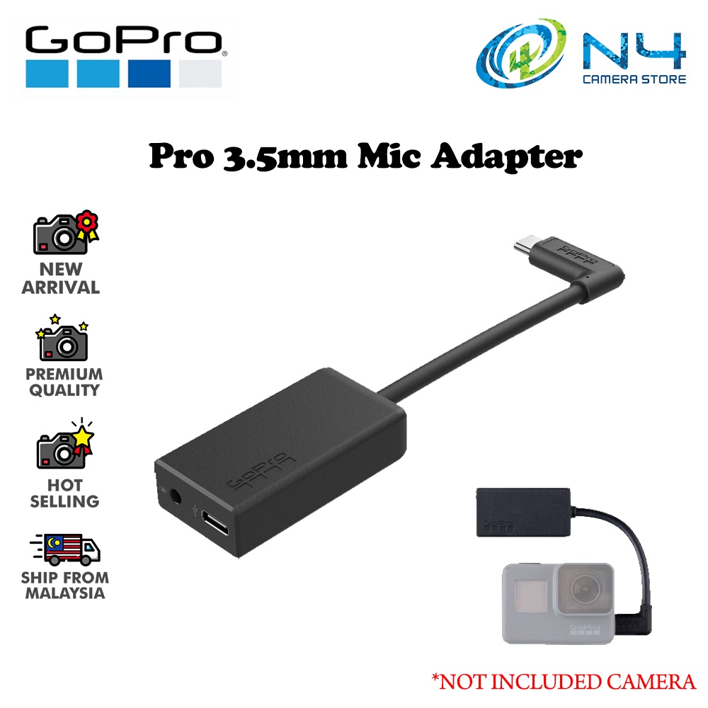 GoPro Pro 3.5MM Mic Adapter MICROPHONE ADAPTER ( AAMIC-001 ) | Shopee Malaysia