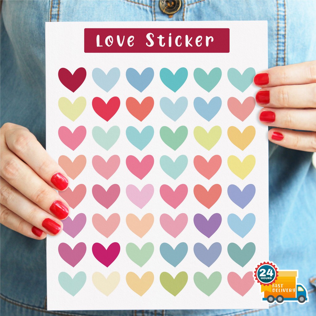 Sticker LOVE 2 SETS - Cute Sticker - Sticky Note - 48pcs 1 Sheet ...