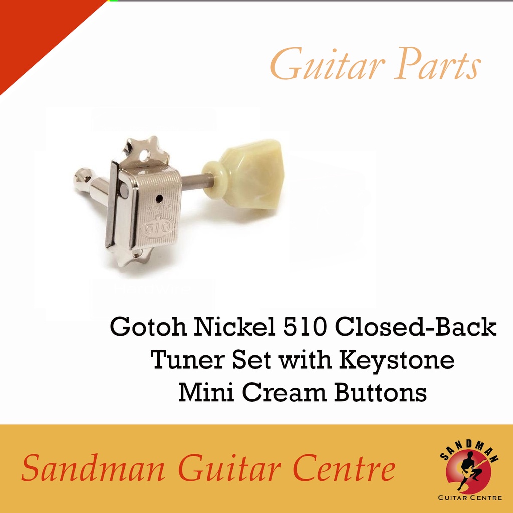 Gotoh Nickel 510 Closed-Back Tuner Set with Keystone (Mini Cream ...