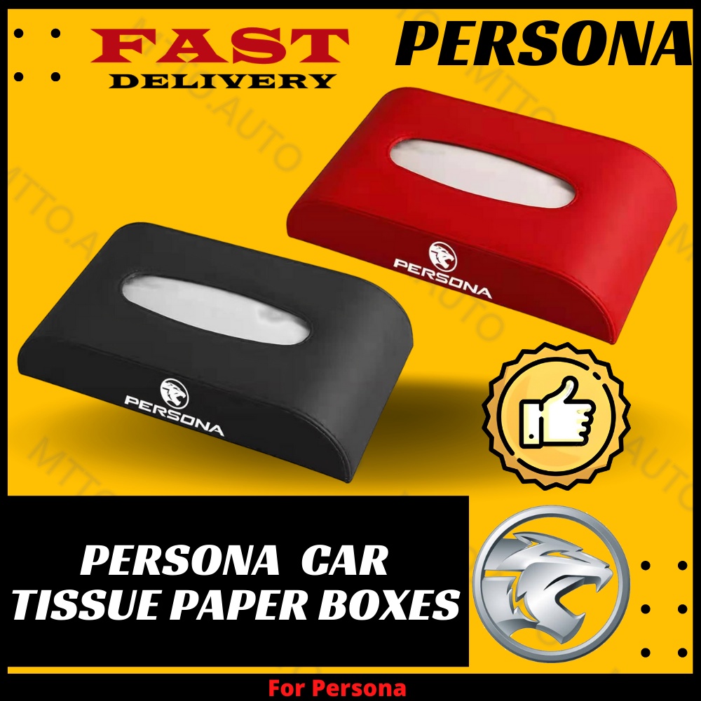 MTTO Proton Persona Car Tissue Paper Boxes Case Cover Black Red ...