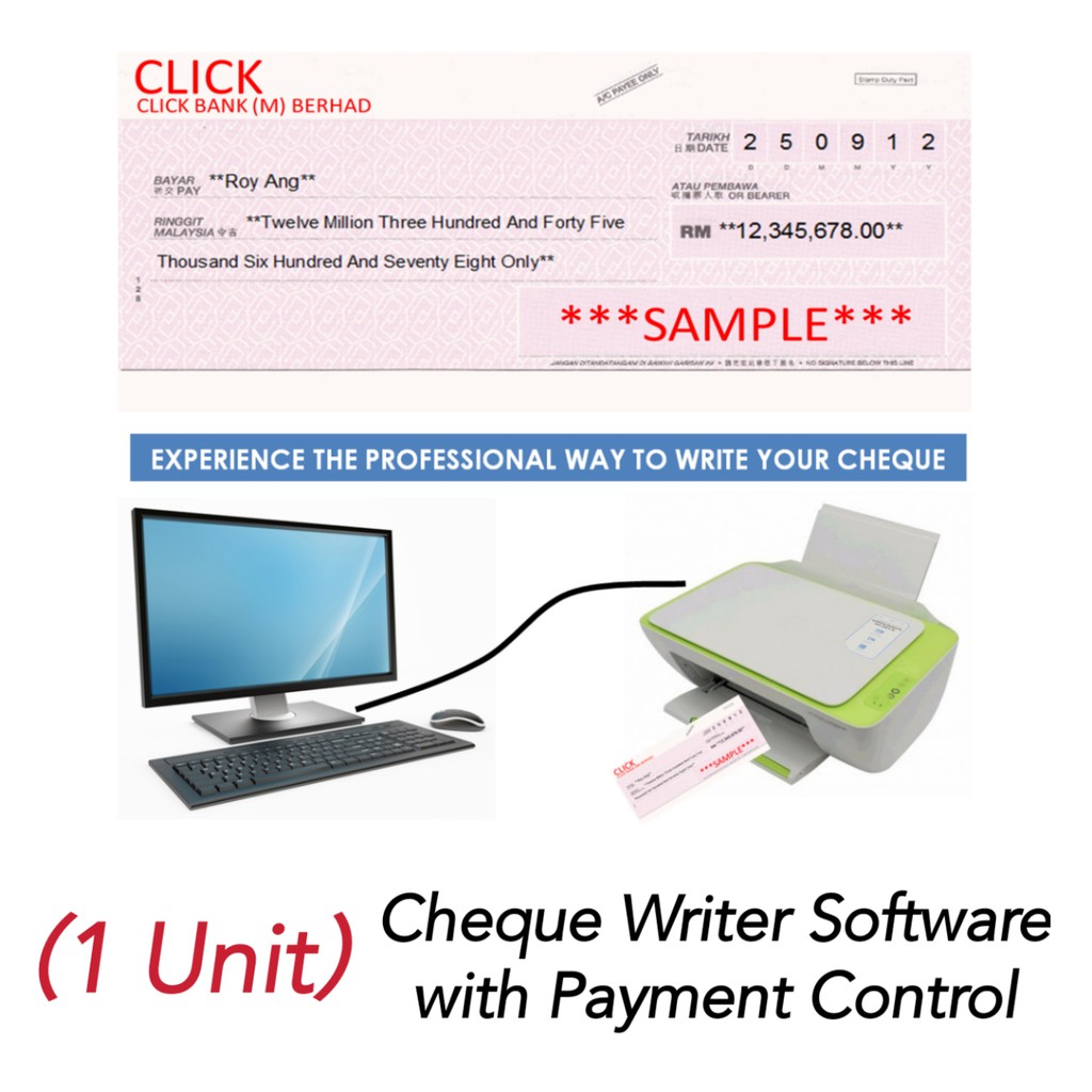 1 Unit X N-1.0 Cheque Writer Software with Payment Control | Shopee ...