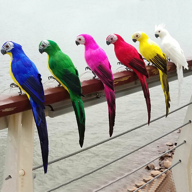 25cm Fake Parrot Artificial Birds Model Outdoor Home Garden Lawn Tree ...