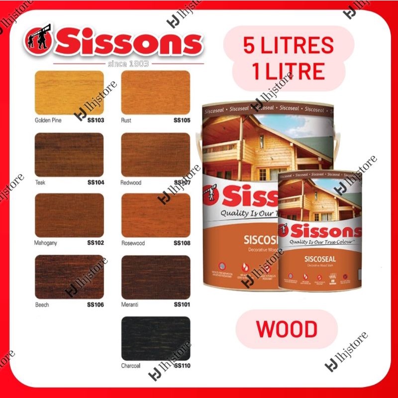 5LITRES / 1LITRE SISSONS PAINT SISCOSEAL / WOOD SHELLAC / WOOD PAINT ...