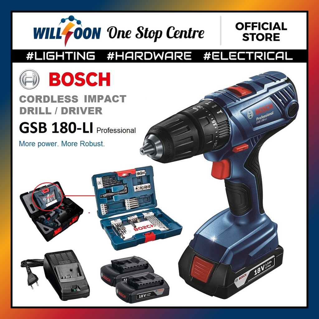 BOSCH GSB185 LI CORDLESS IMPACT DRILL GSB185 bosch 18v drill | Shopee ...