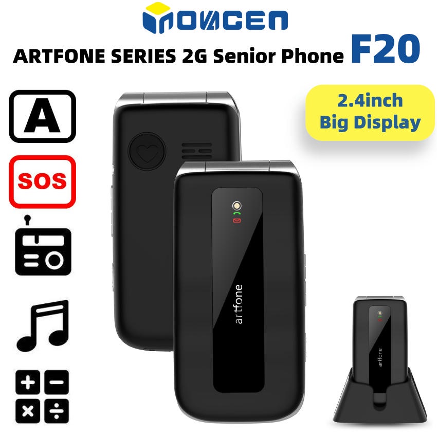 INOVAGEN 2G Senior Phone F20 (BLACK) With Charging Cradle/SOS key Speed ...