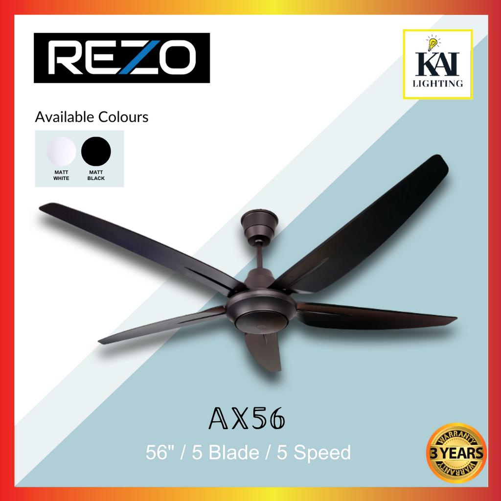 REZO AX56 56”POWERFUL CEILING FAN ABS 5 SPEED CEILING FAN WITH REMOTE ...