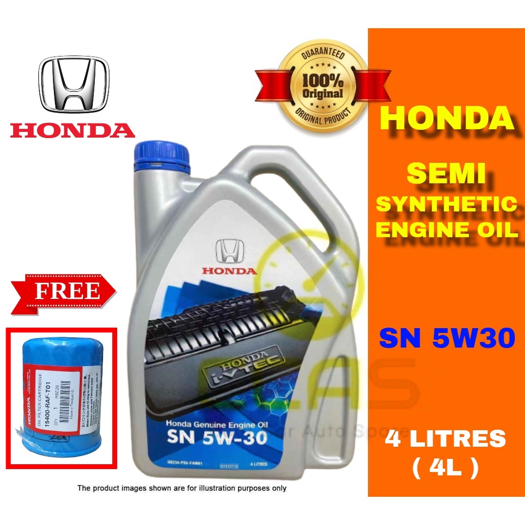 (100% ORIGINAL ) HONDA Engine Oil Semi Synthetic 5W30 5W-30 4L FREE HD ...
