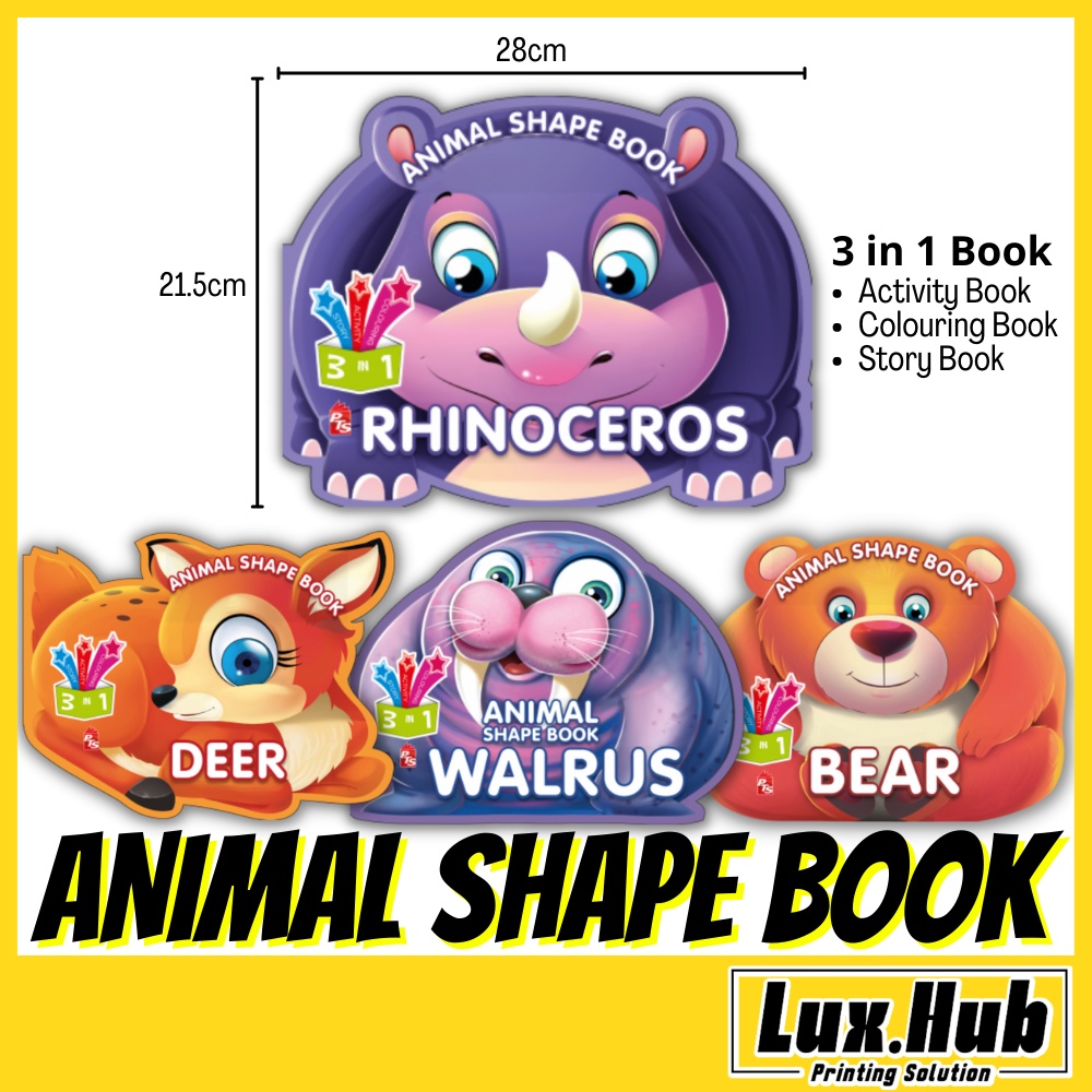 Animal Shape Book | Kids Activity Book | Story Book Colouring Book ...