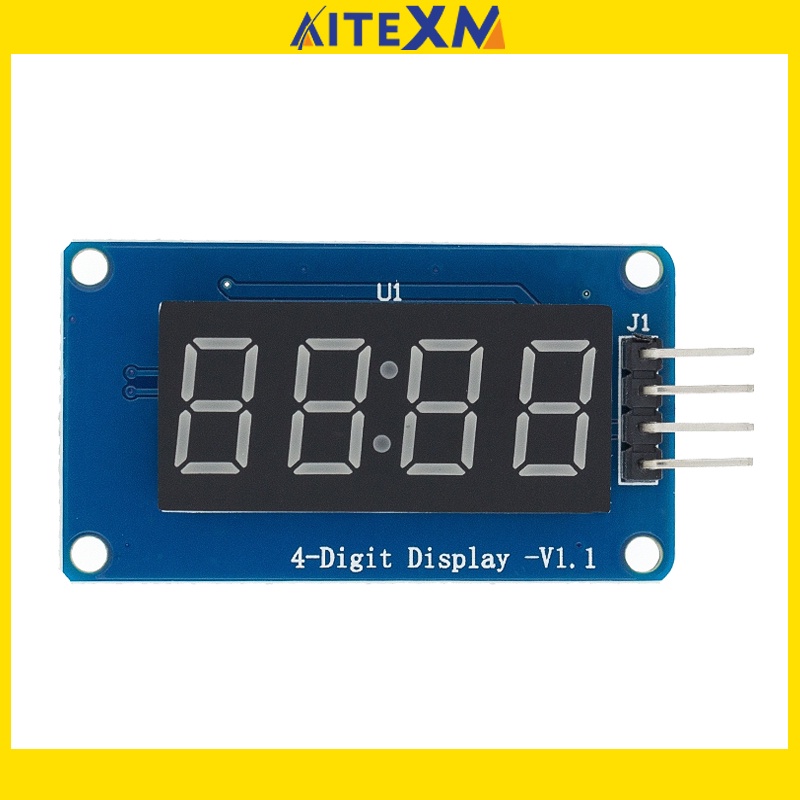 TM1637 4 Bits Digital LED Display Module For arduino 7 Segment 0.36Inch Clock RED Anode Tube ...