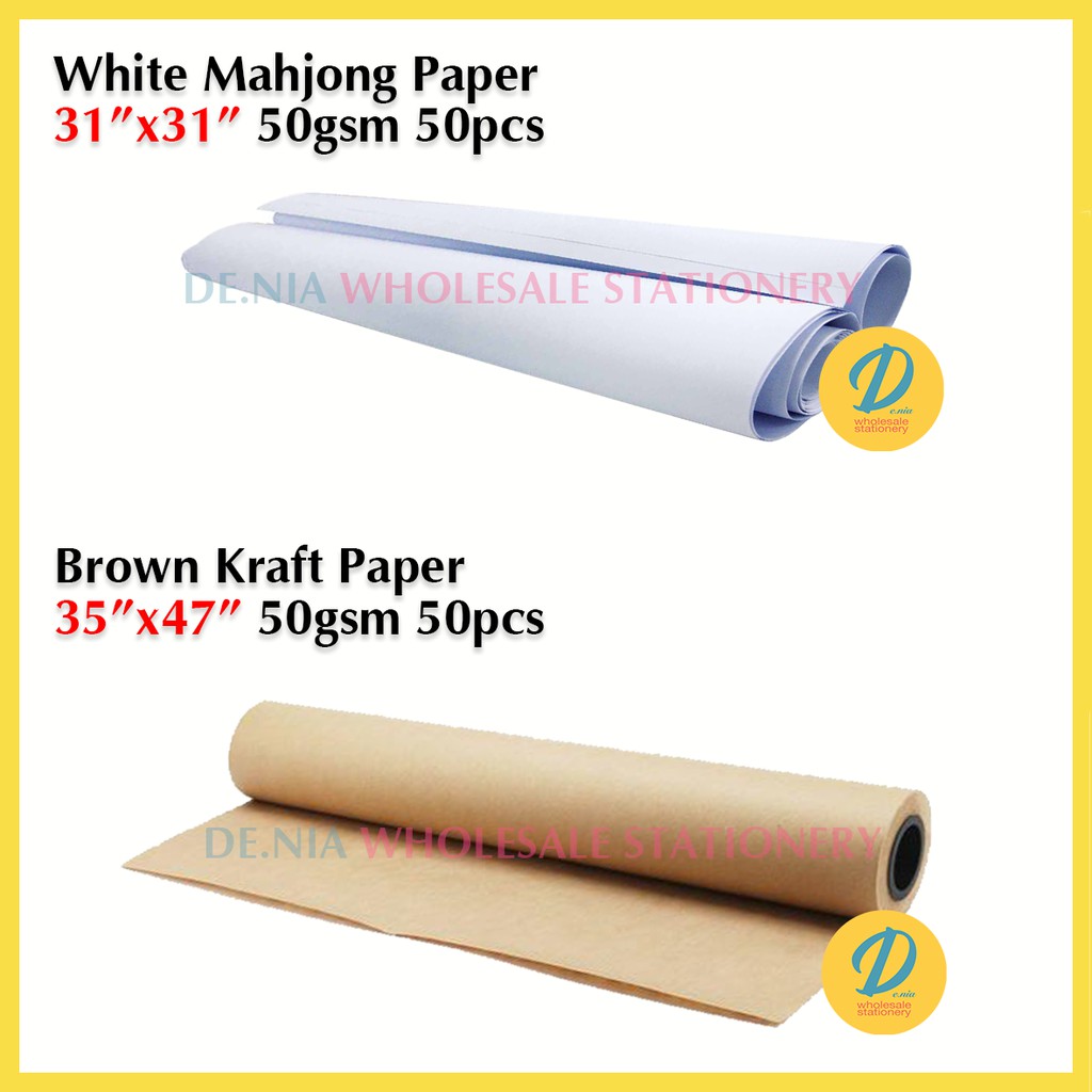Mahjong Paper 31”x31” / Brown Kraft Paper 35”x47” 50g (Kertas Majong ...