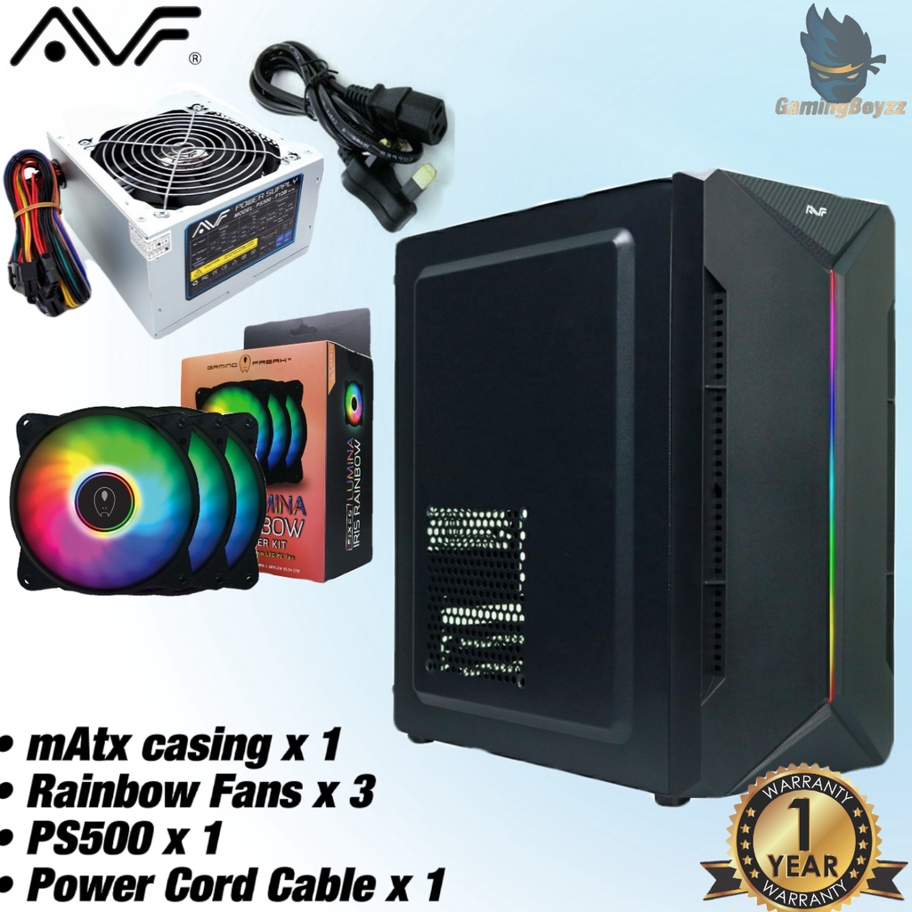 AVF MX3000 micro ATX Tower PC casing with USB 3.0 High Speed Port & RGB ...