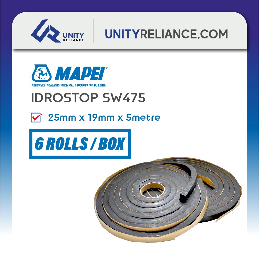 MAPEI IDROSTOP SW475 / SW300 - EXPANDABLE BUTYL RUBBER WATERSTOP ...