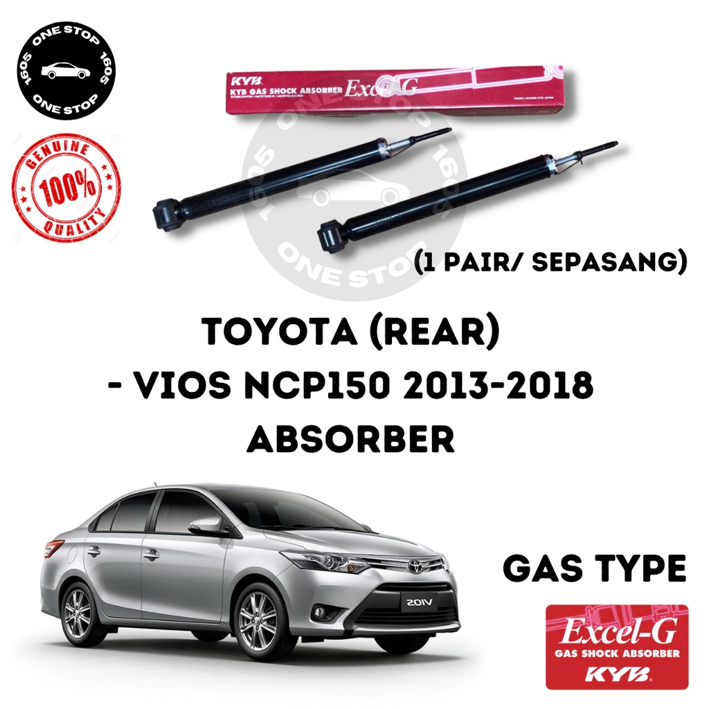 TOYOTA VIOS NCP150 NCP151 NSP151 2013-2018 BELAKANG/ REAR KYB KAYABA EXCEL G ABSORBER GAS 2PCS ...