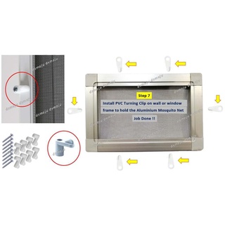 Insect Screen Clip PVC Clip ( White / Brown ) / Mosquito Net Clip ...