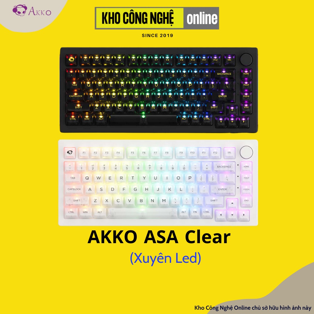 Akko transparent Keycap set with led AKKO Keycap set ASA Clear (PC ...